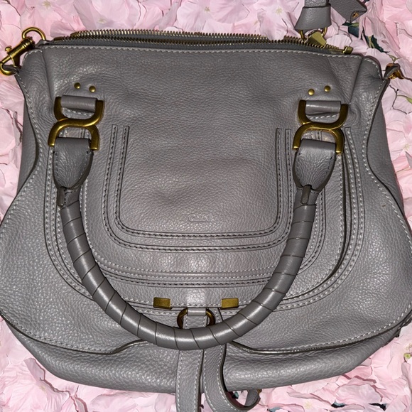 Chloe | Bags | Preloved Vintage Chloe Gray Leather Shoulder Bag With ...